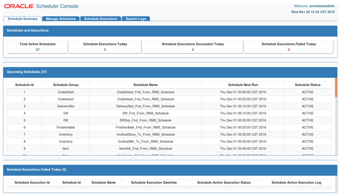Appendix E: Scheduler UI Screenshots
